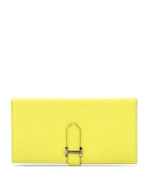 HERMES Long Bearn Wallet Chevre Mysore - Yellow