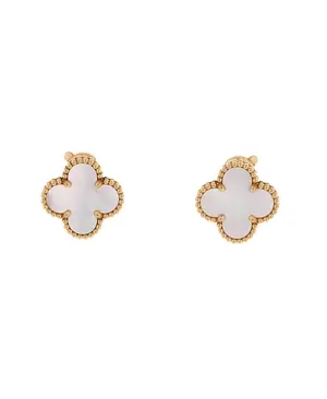 VAN CLEEF & ARPELS Vintage Alhambra Earrings 18k And Mother Of Pearl - Gold