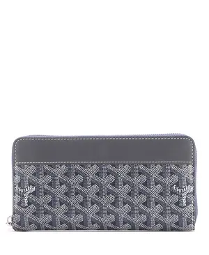 GOYARD Matignon Zip Wallet Coated Canvas With Leather - Gray