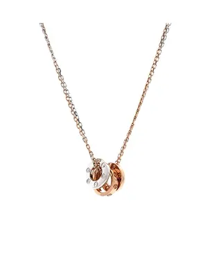 CARTIER Love 3 Ring Pendant Necklace - Pink/white
