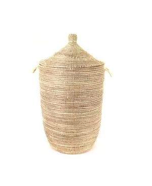 MBARE Dou Lid Storage Basket Monochrome - Natural