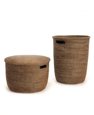 MBARE Flat Lid Storage Basket Monochrome Low Storage