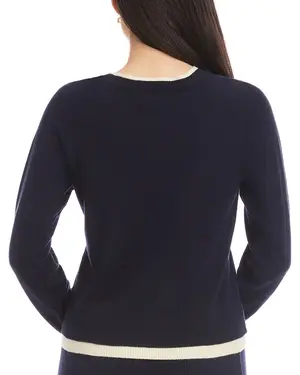 Karen Kane Contrast Crewneck Sweater