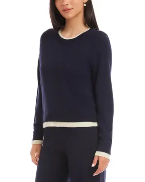 Karen Kane Contrast Crewneck Sweater