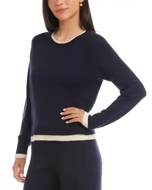 Karen Kane Contrast Crewneck Sweater