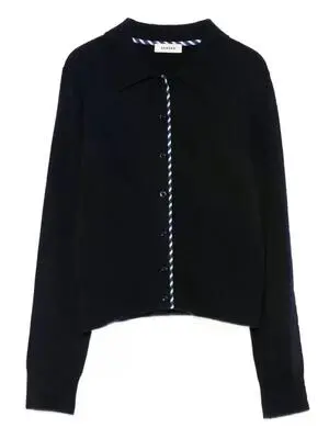 Sandro Striped Wool And Cashmere Cardigan