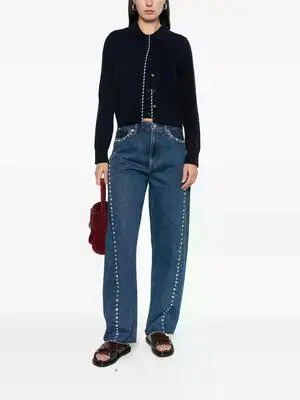 Sandro Striped Wool And Cashmere Cardigan