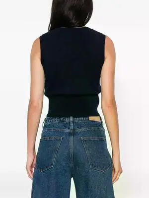 Sandro Cropped Striped Knit Top