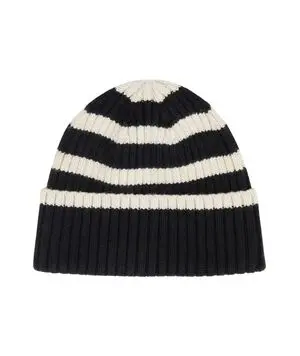 TOTEME TOTÊME Signature Striped Wool Beanie - Black