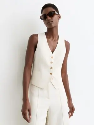 REISS Malin Button-through Tailored Waistcoat
