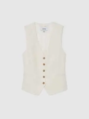 REISS Malin Button-through Tailored Waistcoat