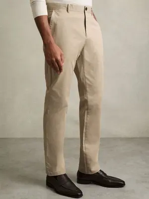 REISS Pitch Washed-cotton Slim-fit Chinos