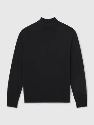 REISS Littlebury Merino Wool Mock-neck Jumper - Navy