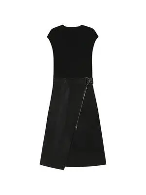 BOSS Wrap Dress With Zip Detail - Black