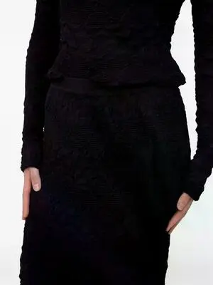BOSS Textured Panelled Midi Skirt