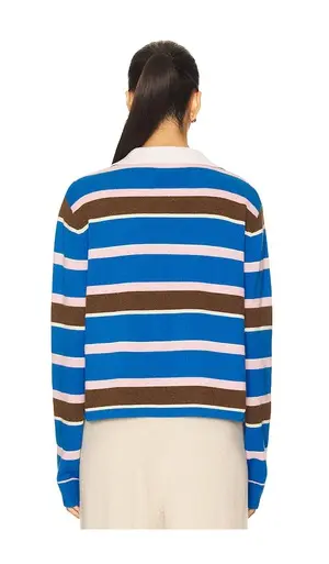 Guest In Residence Cropped Stripe Rugby Sweater - Twilight Combo