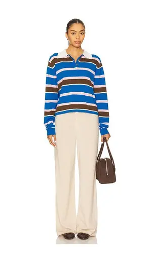 Guest In Residence Cropped Stripe Rugby Sweater - Twilight Combo