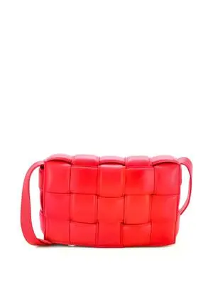 Bottega Veneta Cassette Padded Maxi Intrecciato Leather Crossbody Bag - Red