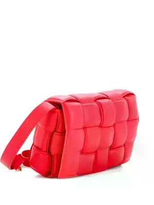 Bottega Veneta Cassette Padded Maxi Intrecciato Leather Crossbody Bag - Red