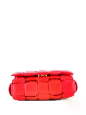 Bottega Veneta Cassette Padded Maxi Intrecciato Leather Crossbody Bag - Red