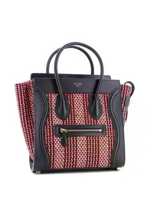 Celine Luggage Tweed Micro Tote Bag