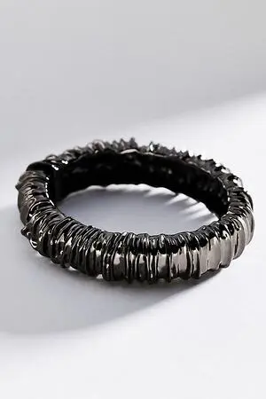 Anthropologie Textured Bangle Bracelet - Gunmetal