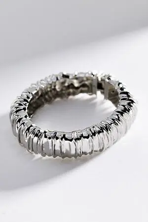 Anthropologie Textured Bangle Bracelet - Silver