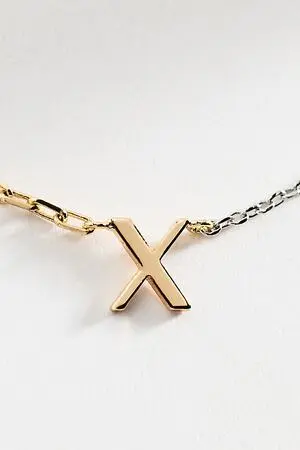 Anthropologie Monogram Necklace - X