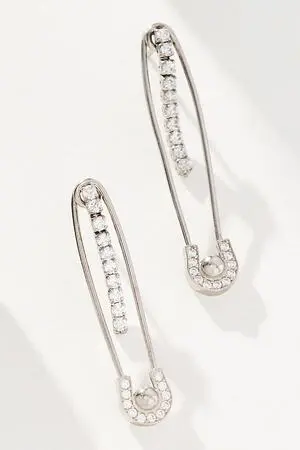 Maison Irem Safety Pin Atomic Earrings - Silver