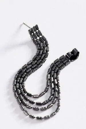 Anthropologie Layered Loop Earrings - Gunmetal