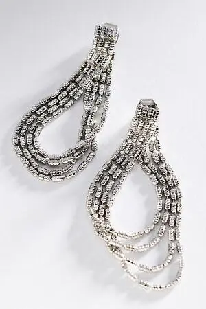 Anthropologie Layered Loop Earrings - Silver