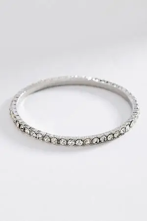 Anthropologie Pavé Diamond Cuff Bracelet - Silver