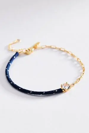 Anthropologie Corded Chain Link Bracelet - Blue
