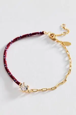 Anthropologie Corded Chain Link Bracelet - Red