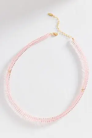 Anthropologie Beaded Necklace - Blush Pink