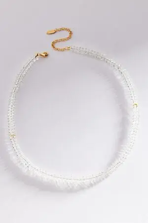 Anthropologie Beaded Necklace - Clear