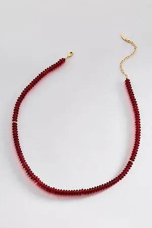 Anthropologie Beaded Necklace - Wine