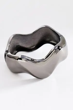 Anthropologie Chunky Wavy Bracelet - Gunmetal