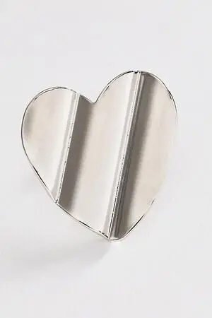 Anthropologie Textured Heart Stud Earrings