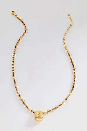 Anthropologie Pavé Crystal Pendant Necklace - Gold