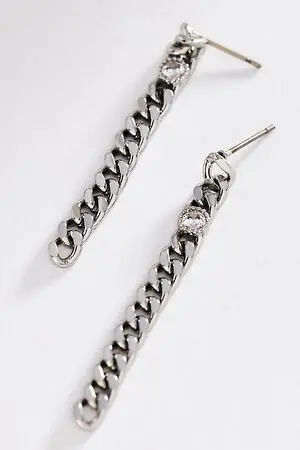 Anthropologie Linked Chain Drop Earrings - Silver
