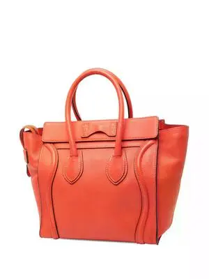 Celine 2013 Micro Leather Luggage Tote Bag - Orange