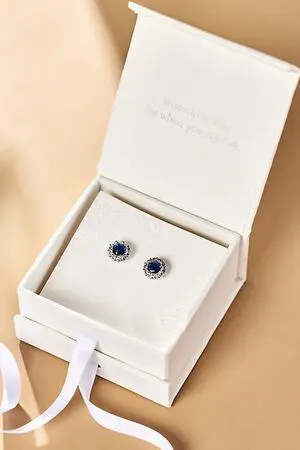 Anthropologie Post Earrings - Sapphire