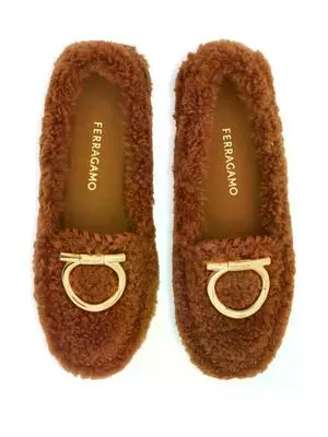 FERRAGAMO Gancini Shearling Loafers