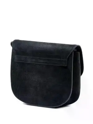 Saint Laurent Medium Croc Embossed Nubuck Monogram Kaia Crossbody Bag