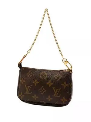 LOUIS VUITTON 2004 Monogram Mini Pochette Accessoires Handbag - Brown