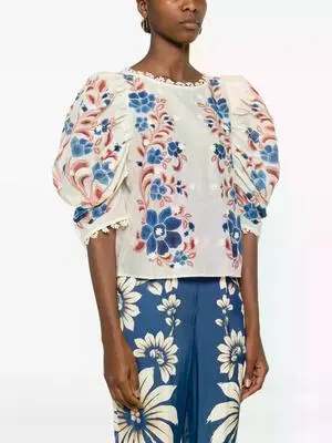 Farm Rio Floral Embroidered Blouse