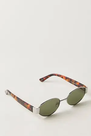 Free People Spencer Round Sunglasses - Teal