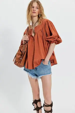 Free People Cuffed Blouses