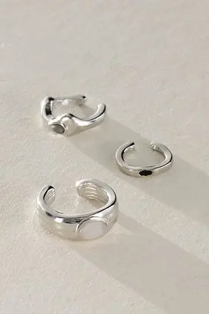 Free People Adoline Ear Cuff Set - Silver/multi Stones